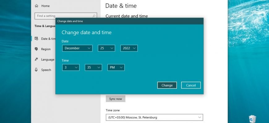 How To Change The Time On Windows 10